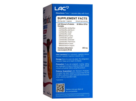 LAC WOMS PROBIOTICS COMPLEX 30BIL 30 VEGI CAPS 女士益菌群30B膠囊 – Sing Health ...