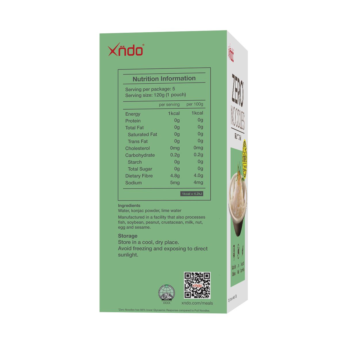 XNDO - ZERO™ NOODLES 120G x 5 PACKS │ 無憂蒟蒻麵條 – Sing Health Limited