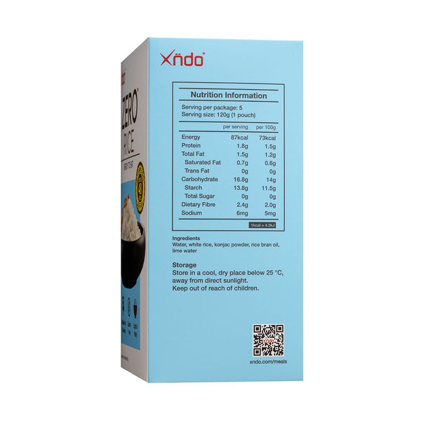 XNDO - ZERO™ RICE 120G x 5 PACKS │ 無憂蒟蒻米飯 – Sing Health
